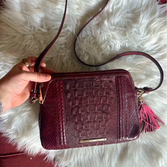 Brahmin | Bags | Brahmin Mini Asher Satchel Red Chianti Sonatina Wine ...